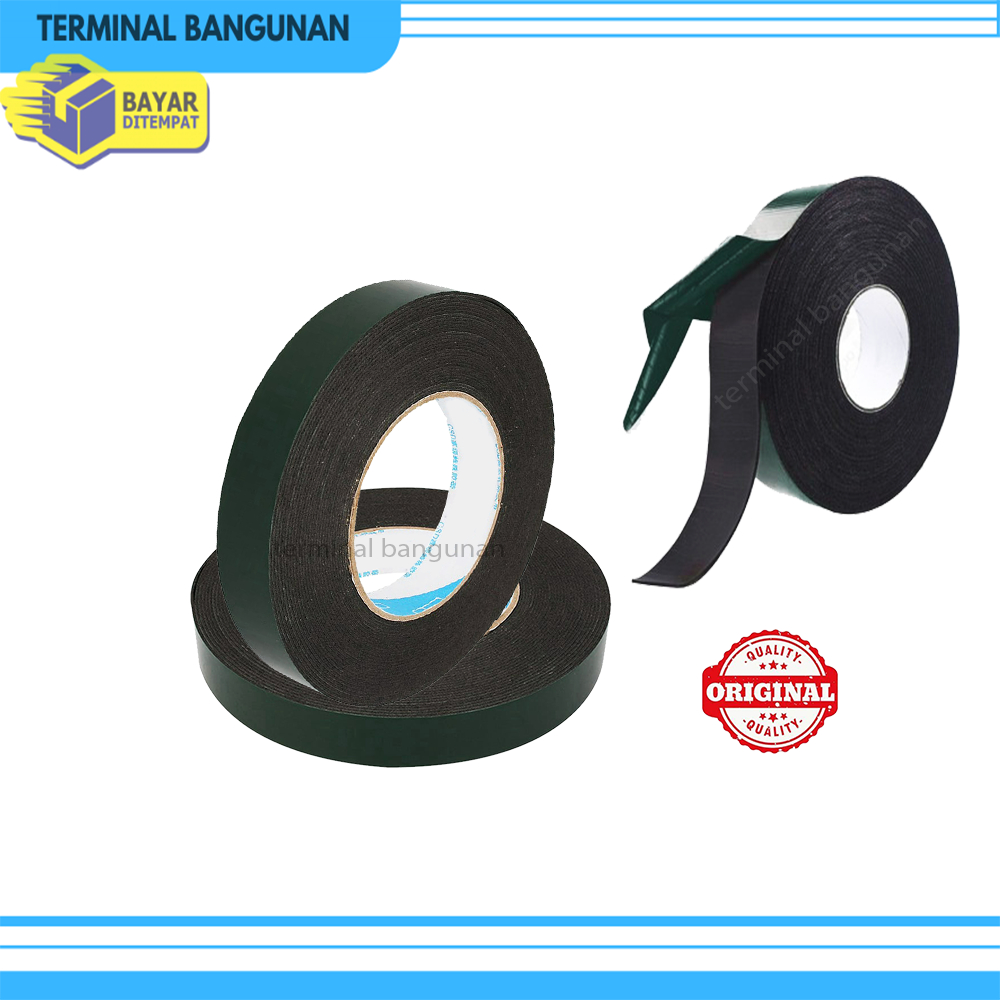 Jual Double Tape 1 Inch Hijau Solatip bolak balik 1 Pc | Shopee Indonesia