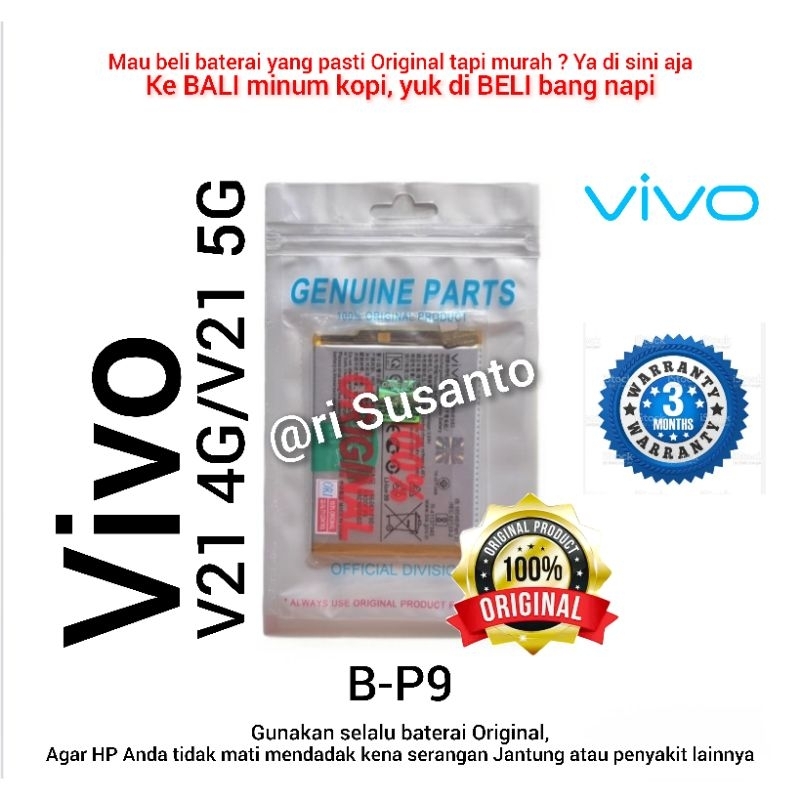 Jual Baterai Vivo V21 4G / V21 5G BP9 B-P9 Asli (Original 100%) batere ...