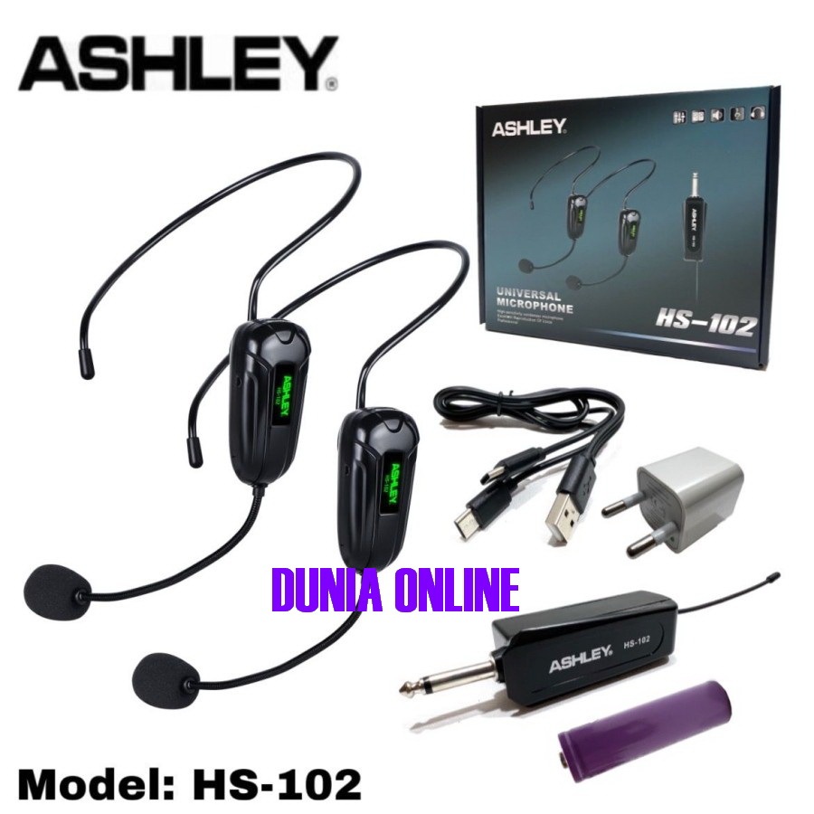 Jual MIC WIRELESS ASHLEY HS-102 MIC BANDO HS102 ASHLEY HS 120 ORIGINAL ...