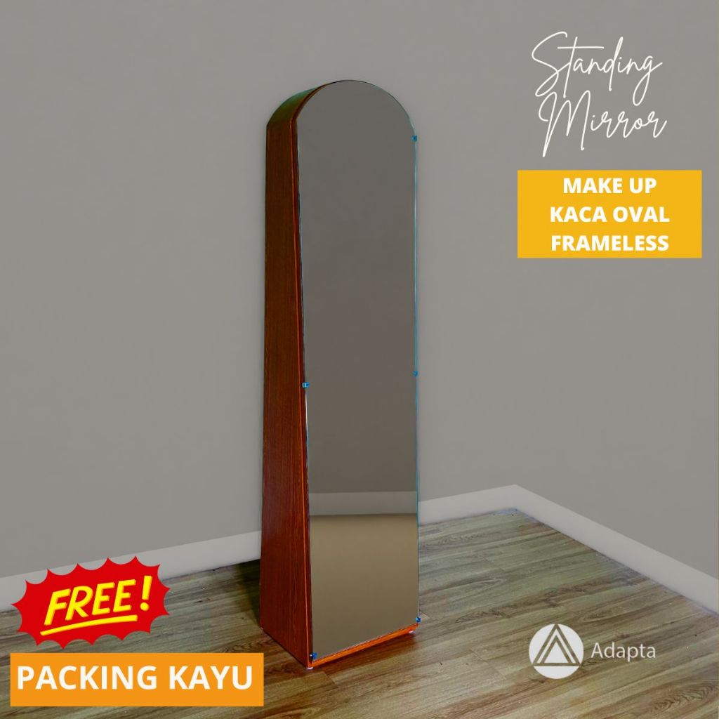 Jual Adapta- Cermin Standing Mirror Make Up Atas Oval Kaca Framless ...