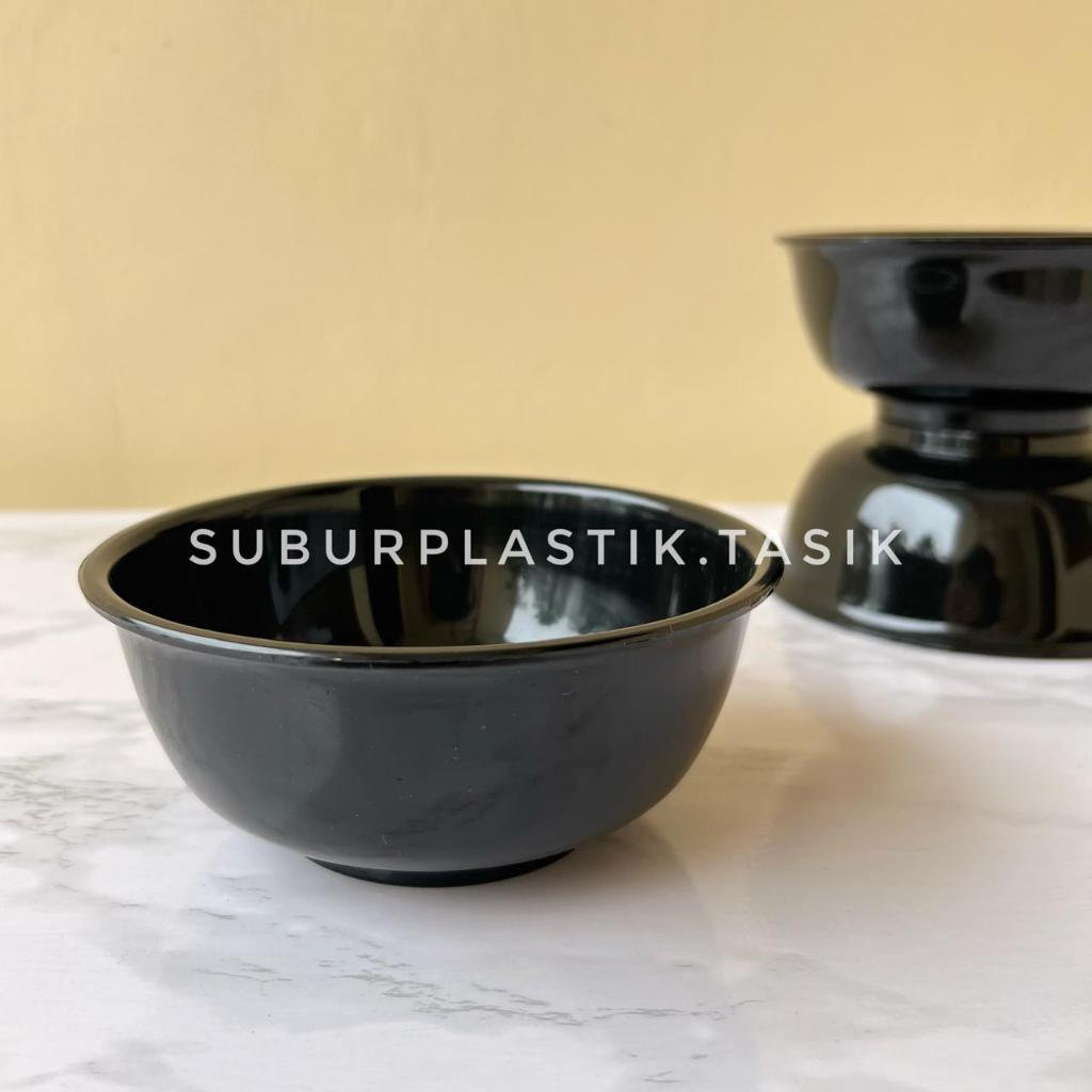 Jual [12 pcs] Mangkuk Hitam 13,5 cm Semi Melamin Mangkok Prasmanan Kuah ...