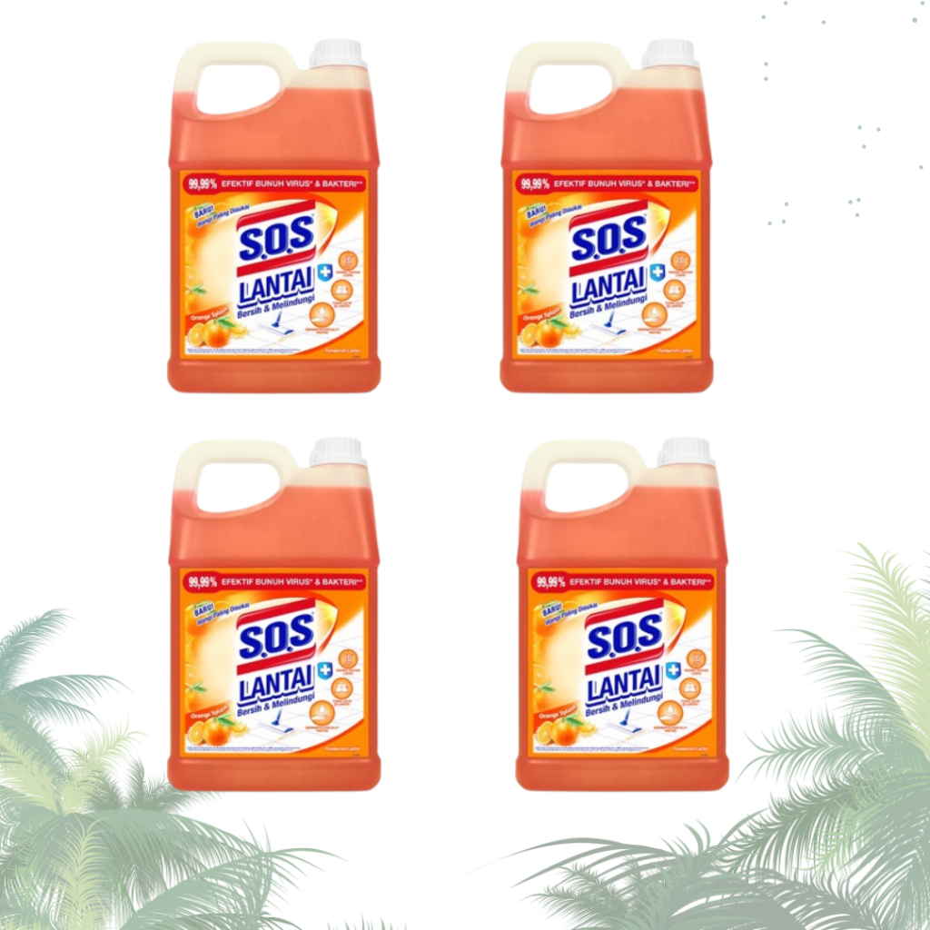 Jual SOS Pembersih Lantai Orange 3.6 liter X 4 Pcs (1 Karton) | Shopee Indonesia