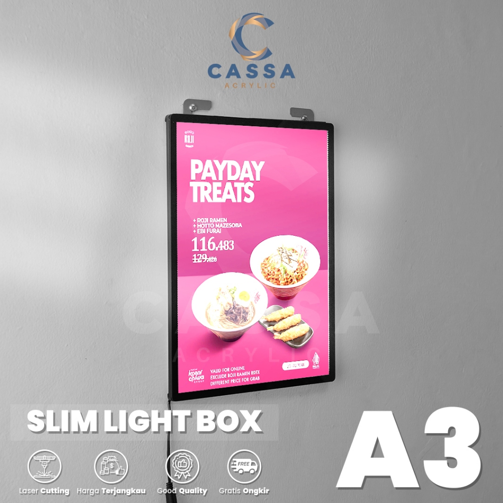 Jual Slim Light Box LED Cafe Menu Board / Frame Portable LED ...
