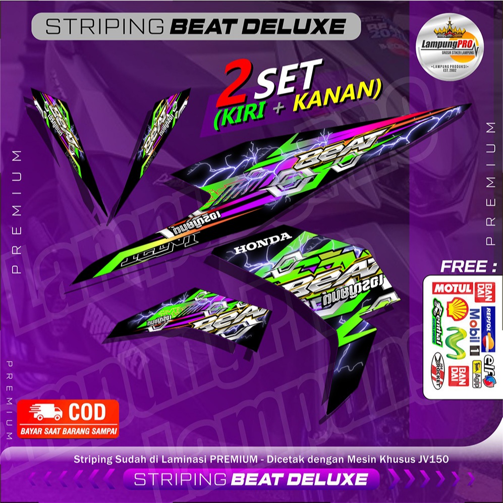 Jual STRIPING STIKER LIST DECAL BEAT DELUXE BODY HITAM 2020 2021 2022 ...