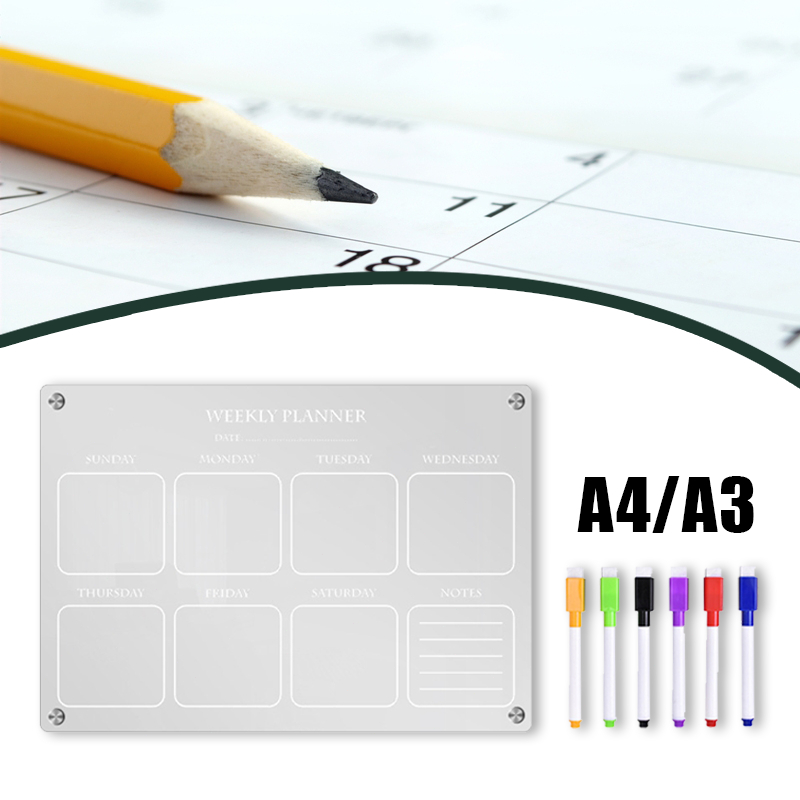 Jual Weekly Planner Board Acrylic Monthly Planner Board Wall Planner ...