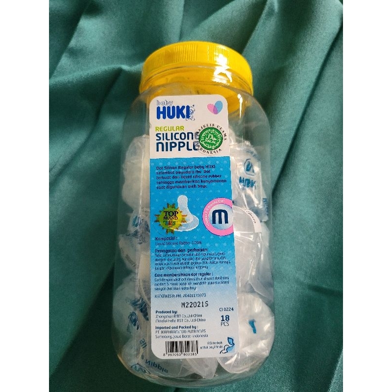 Jual Baby Huki Dot Bulat Silicone Regular JAR Ukuran S,M &L 18pcs/botol ...