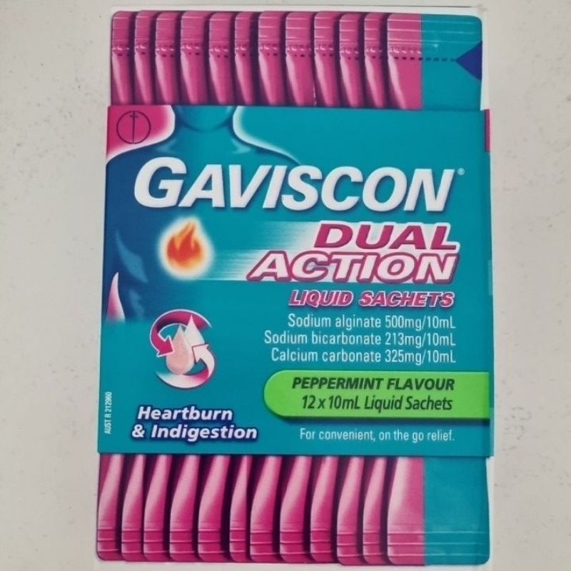 Jual Gaviscon dual action obat maag Australia 12 sacet | Shopee Indonesia