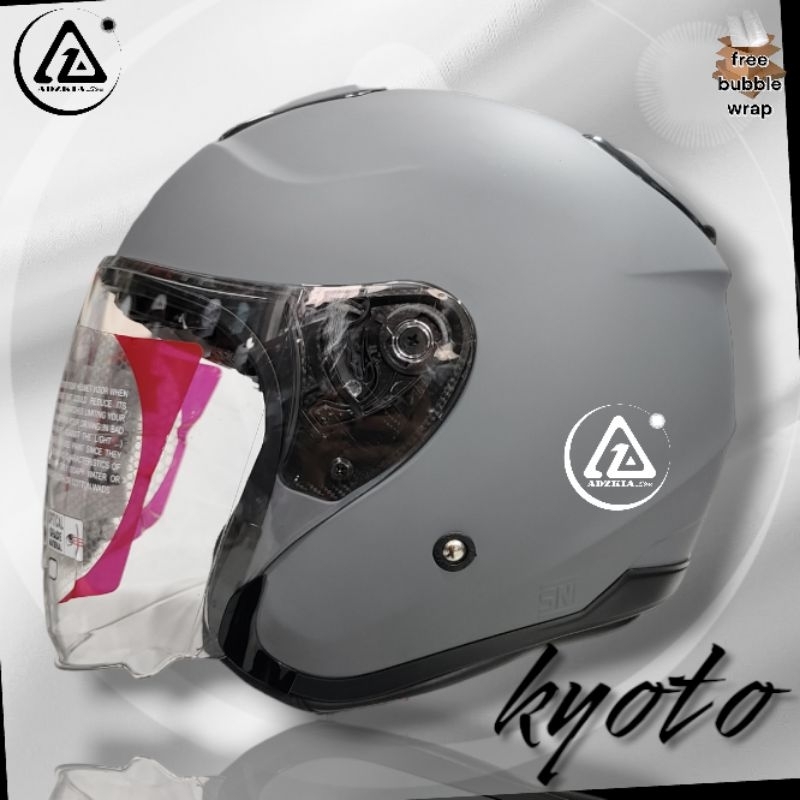 Jual HELM KYT KYOTO SOLID GORILA GREY MATT | ABU DOFT | HELM HALF FACE ...