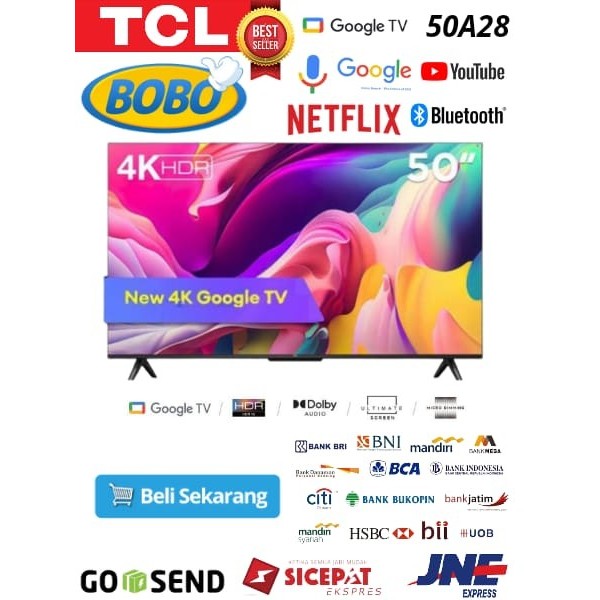 Jual 50A28 Smart TV 50 Inch Google TV 4K UHD HDR 10 Garansi Resmi ...