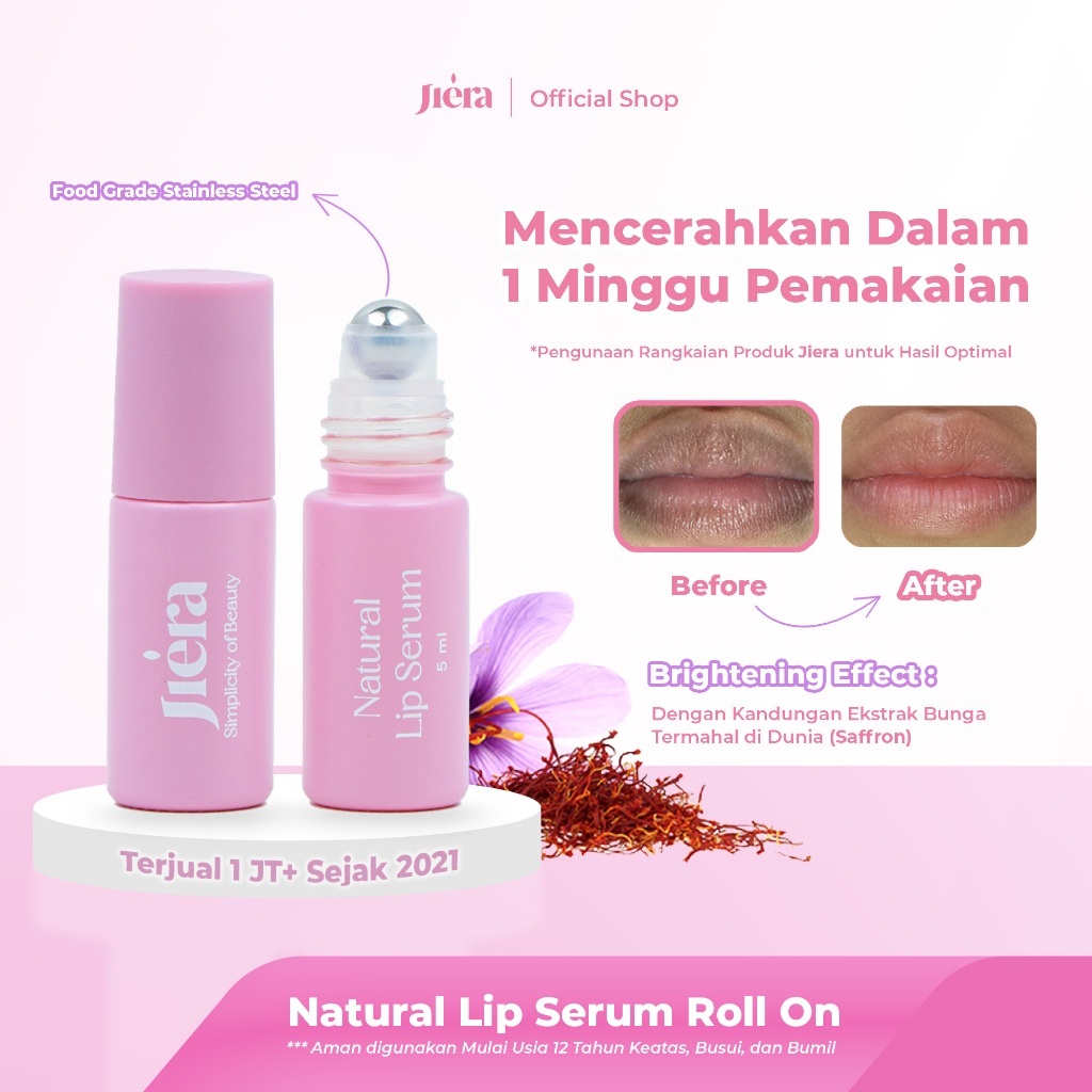 Jual Jiera Natural Lip Serum 5ml Roll on | Serum Pencerah Bibir Dengan ...