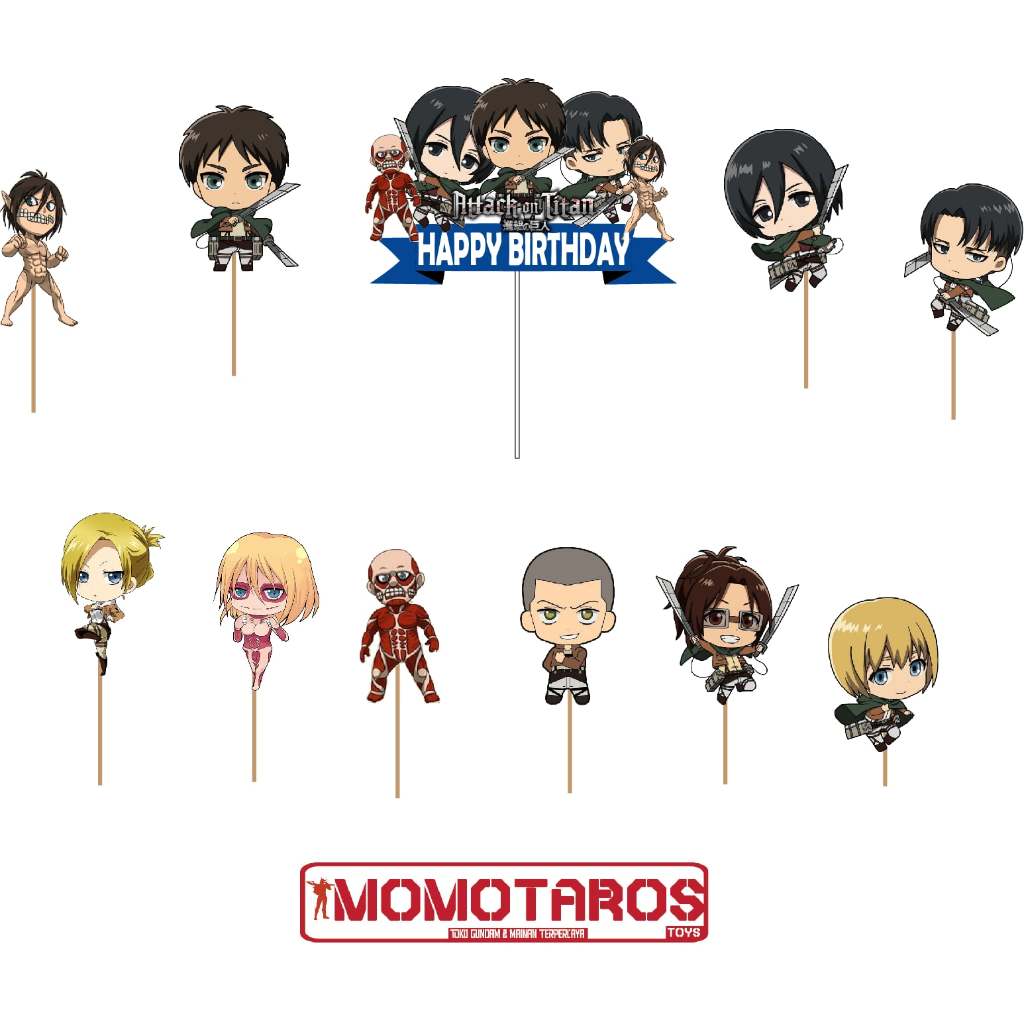 Jual Topper cake Chibi Attack of Titans isi 11 pcs | Shopee Indonesia