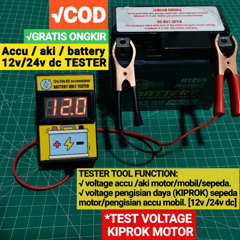 Jual Tester aki | tester accu digital 12v 24v dc voltmeter | Tester ...