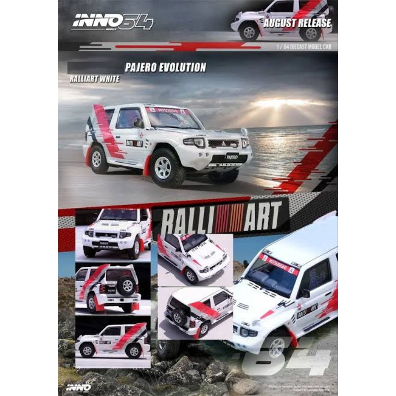 Jual Inno64 Mitsubishi Pajero Evolution Ralliart Livery White color ...