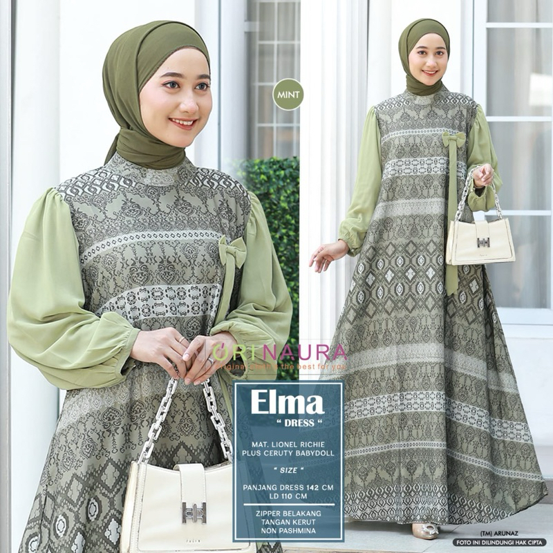 Jual Elma Dress Gamis Muslim Motif Terbaru Mewah Cocok Buat Kondangan ...