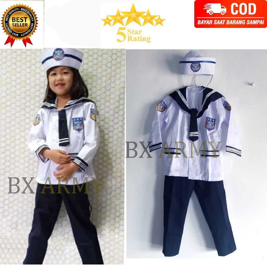 Jual Baju Seragam profesi Pelaut Anak TK | Kostum Popaye Anak seragam ...