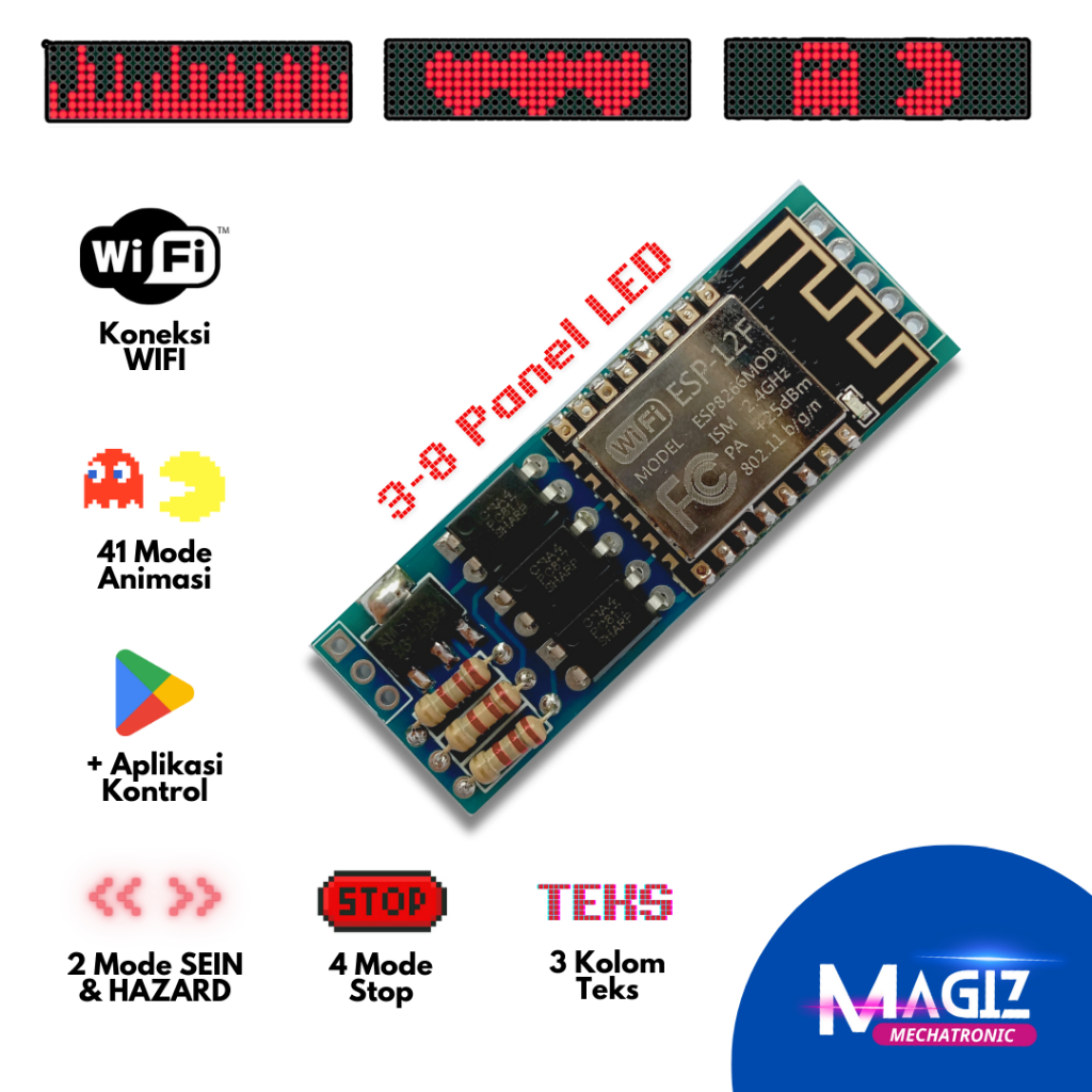 Jual Set Modul Lampu Rem Teks Berjalan Vario Mio Nmax Beat Stop lamp ...