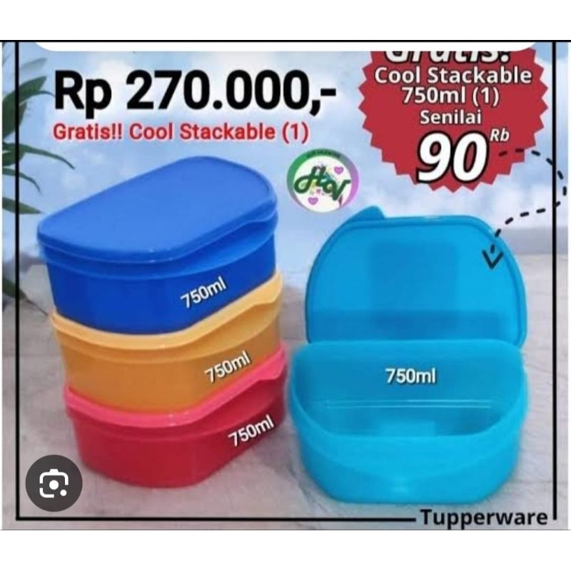 Jual kotak makan tupperware cooll stackable (4) | Shopee Indonesia