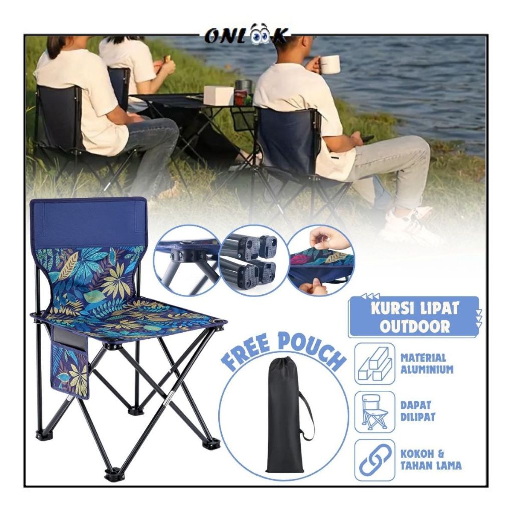 Jual Kursi Lipat Camping Outdoor Dengan Tas Ukuran M & L/ Folding Chair ...