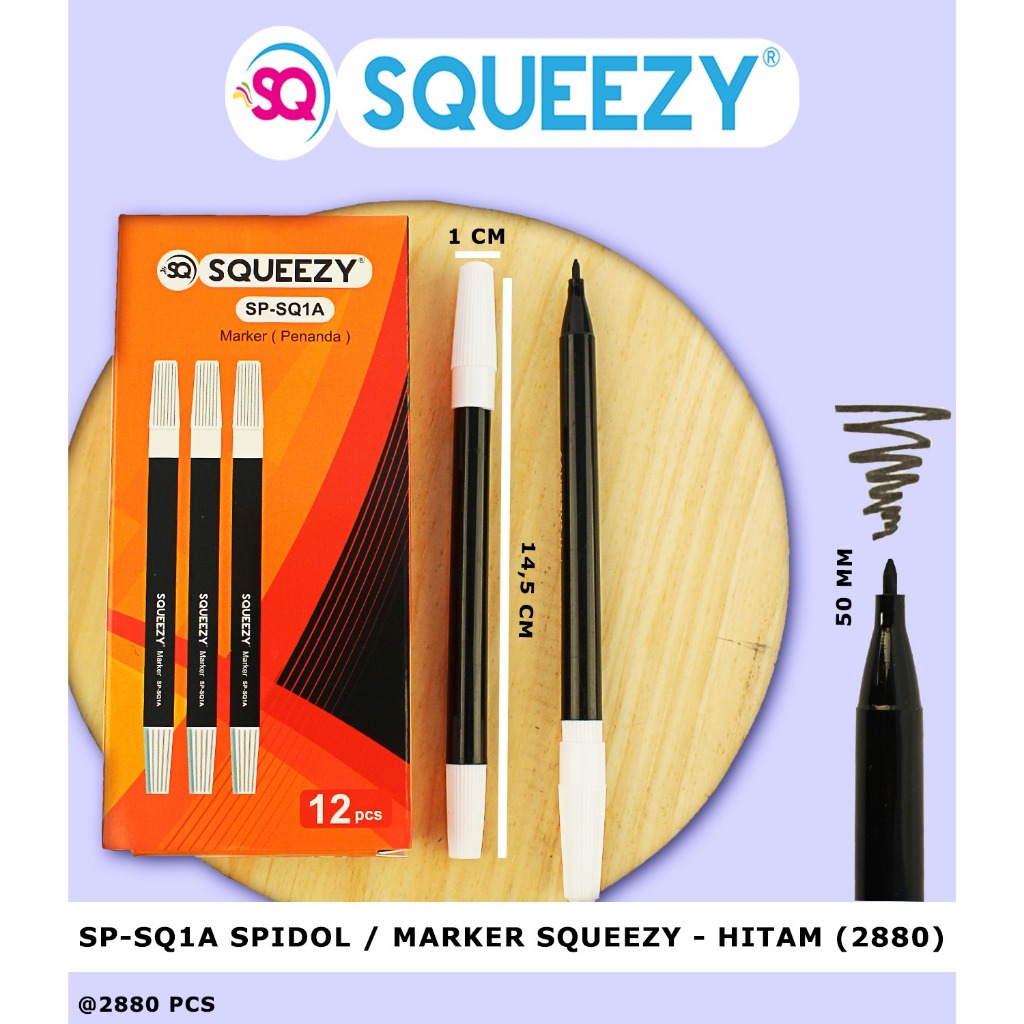 Jual Spidol Warna Kecil Squeezy | Spidol Marker Squeezy 1 Pak | Shopee ...