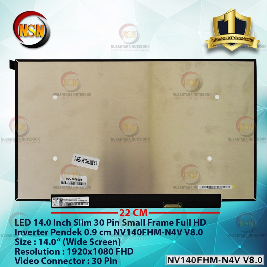 Jual LCD LED 14.0 Inch Slim 30 Pin Full HD Small Frame Inverter Pendek ...