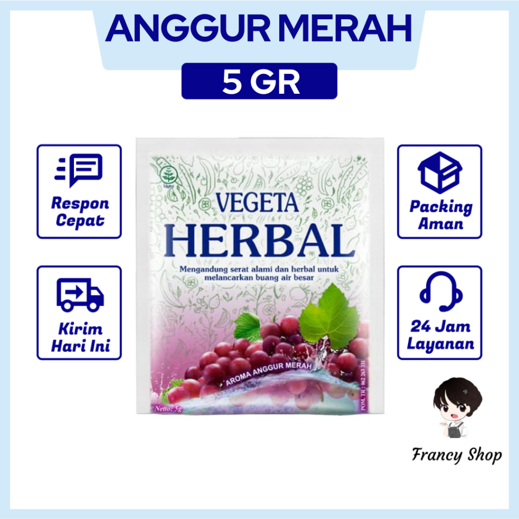 Jual Vegeta Herbal Rasa Anggur Sachet 5 gr | Shopee Indonesia
