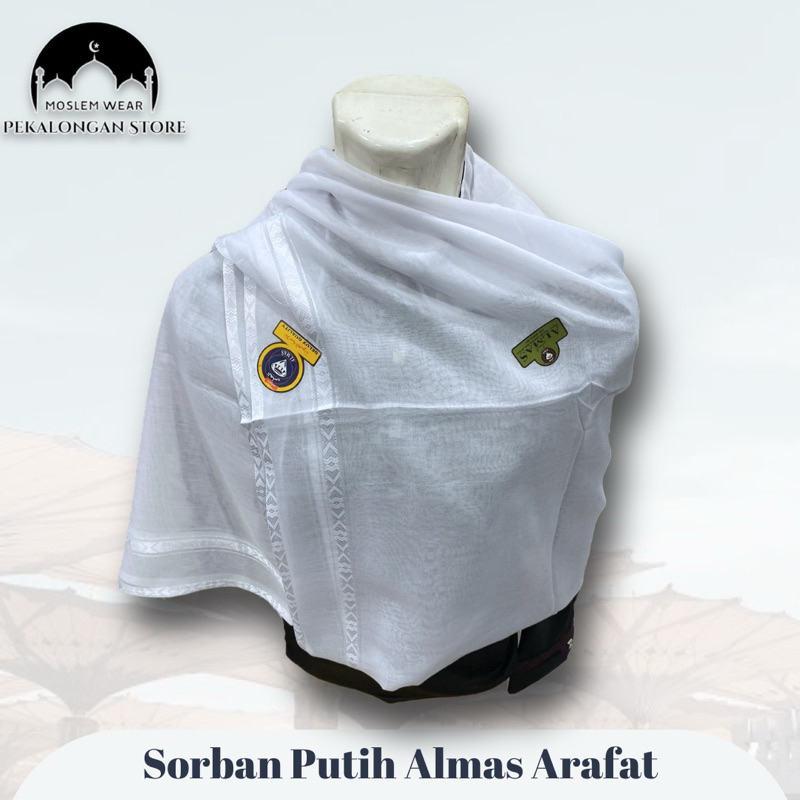 Jual Sorban Putih Almas Arafat / Putih Polos Persegi / Rida / Surban ...