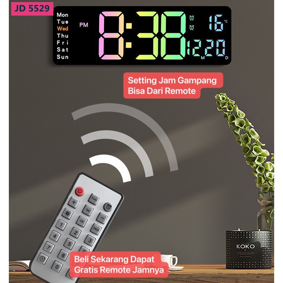 Jual JD-5529 Jam Digital LED Jam Dinding Besar Tampilan Jelas Ada ...