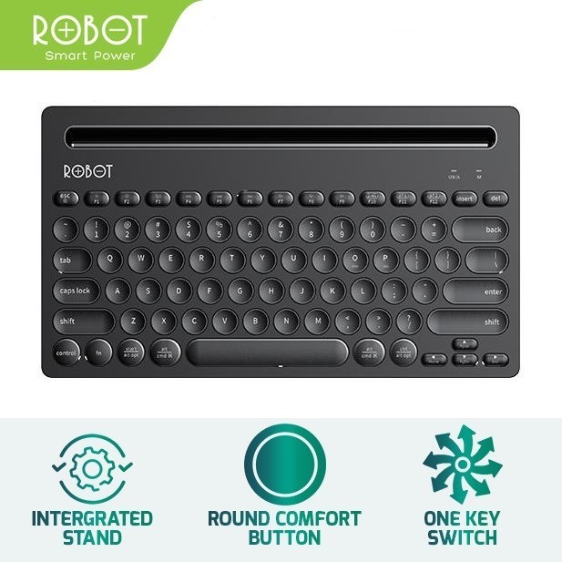 Jual ROBOT KB10 WIRELESS KEYBOARD MULTI-DEVICE BLUETOOTH & 2.4G BLACK ...