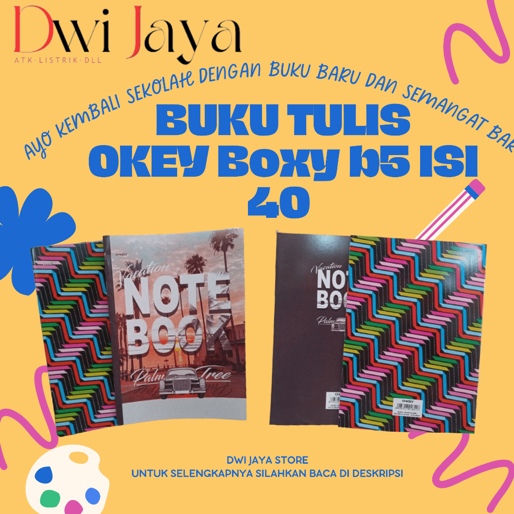 Jual SATUAN | Buku Tulis Okey B5 boxy isi 40 lembar satuan | Shopee ...