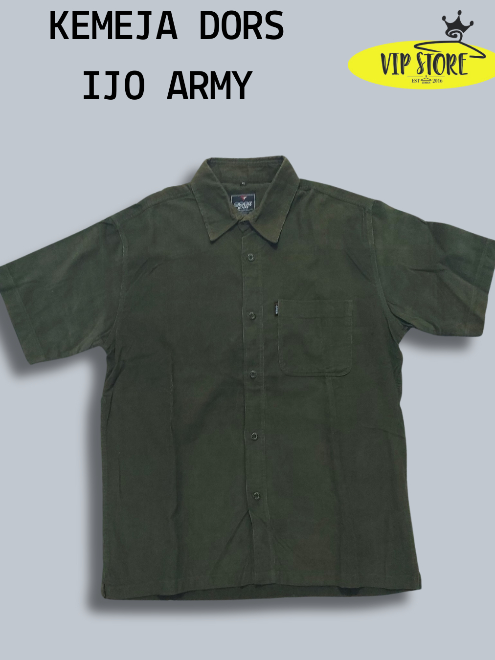 Jual KEMEJA COWO MERK DORS WARNA IJO ARMY | Shopee Indonesia