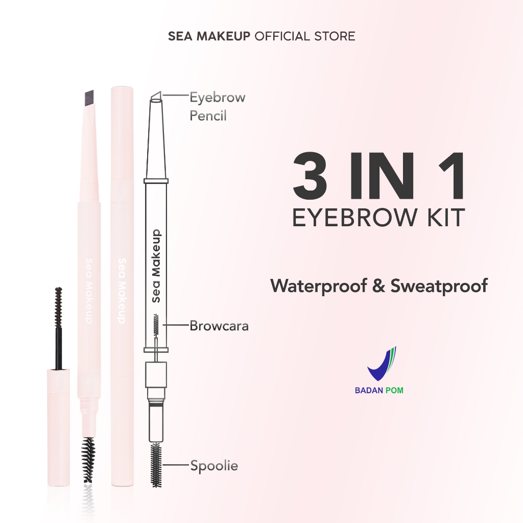 Jual Sea Makeup Browshow Eyebrow Trio Kit 3in1 – Pensil Alis Segitiga ...