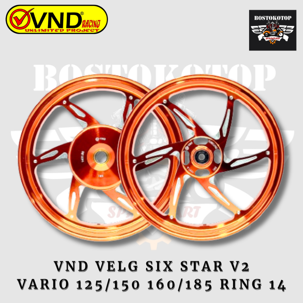 Jual VND Velg Racing Tipe Six Star V2 Gen 2 Ukuran 160 185 Ring 14 Vario 125 All Series Vario ...