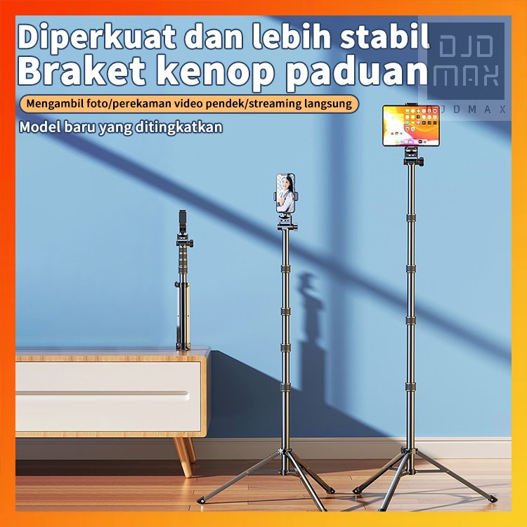 Jual DJDMax Tripod 2,1 meter Besi Tripod Tongkat Selfie Ringlight HP Kamera Lengkap Holder HP ...