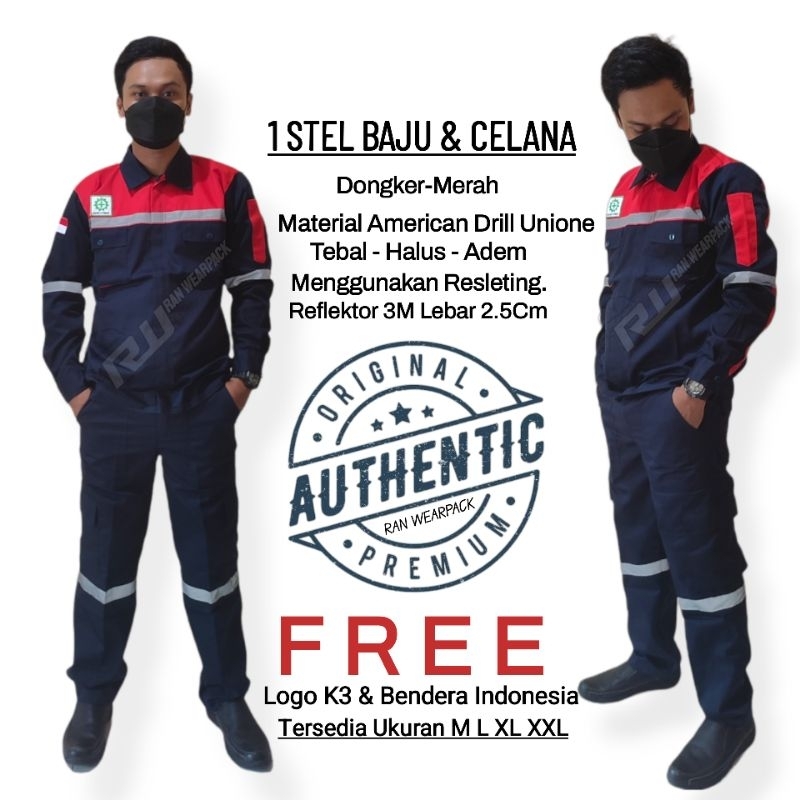 Jual Wearpack Safety - Seragam Kerja Baju dan Celana Warna Dongker ...