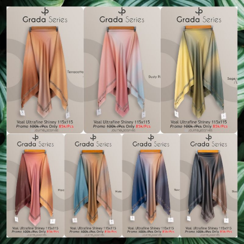 Jual GRADA SERIES JOURNEY SCARVES JILBAB SEGIEMPAT JP MOTIF GRADASI ...