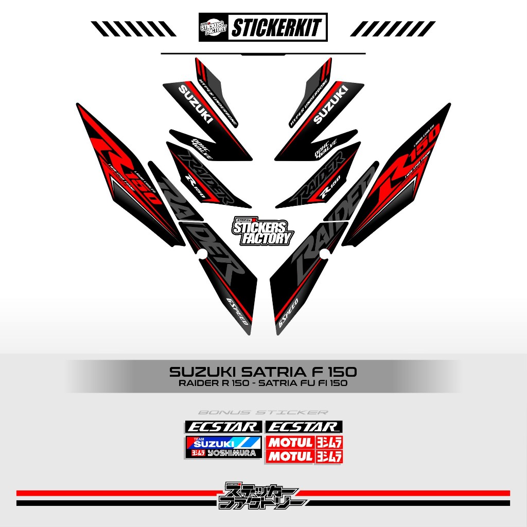Jual STICKER STRIPING SUZUKI SATRIA F150 INJEKSI / MOTIF 15 RAIDER DOHC ...