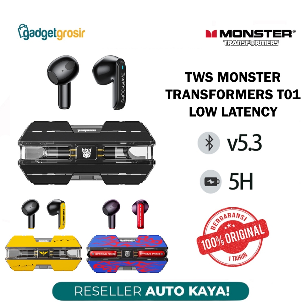 Jual TWS Monster Transformers T01 True Wireless Bluetooth V5.3 Earphone ...