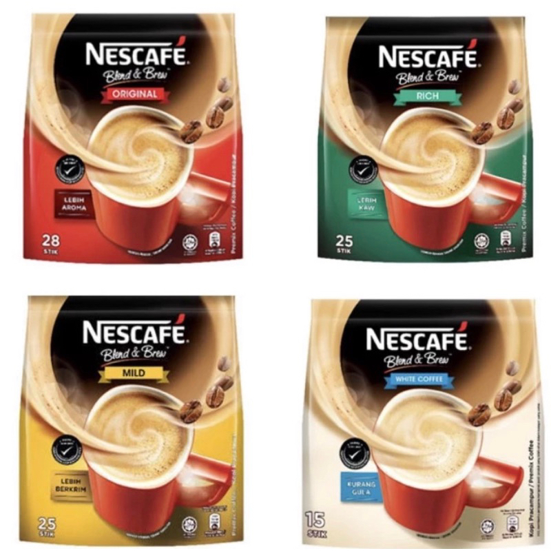 Jual Nescafe Blend & Brew / extra rich / Mild / White Coffee | Shopee ...