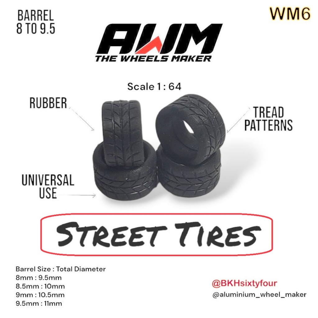 Jual Rubber WM6 Rubber tire varian STREET untuk BAN skala 1/64 RUBBER ...
