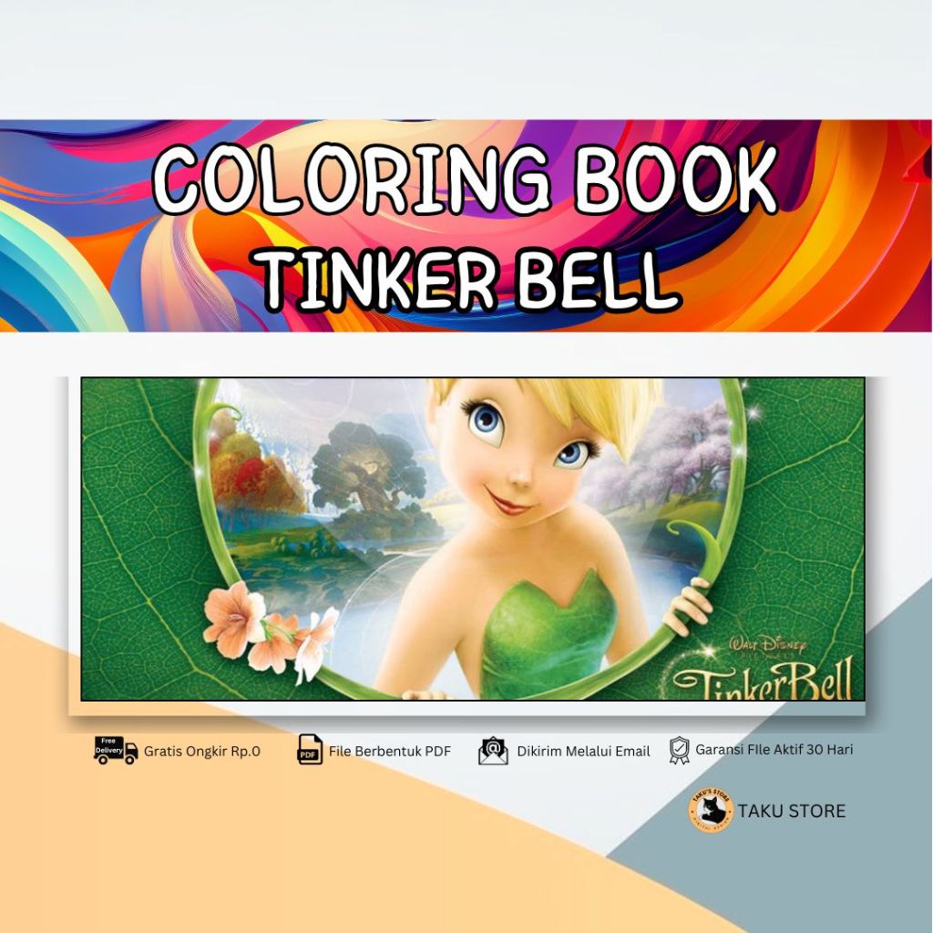Jual Buku Mewarnai / Coloring Book Digital - Tinkerbell (Template, PDF) | Shopee Indonesia
