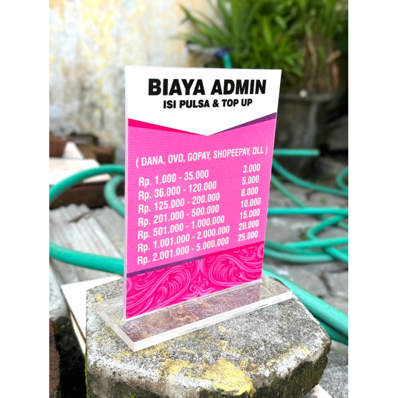 Jual AKRILIK MEJA CUSTOM BIAYA ADMIN TOP UP AGEN BANK 15x20CM | Shopee ...