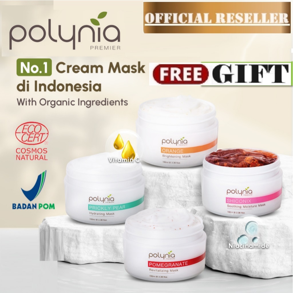 Jual (FULL SIZE) Polynia Face Mask 100ml Peptide | Pomegranate ...