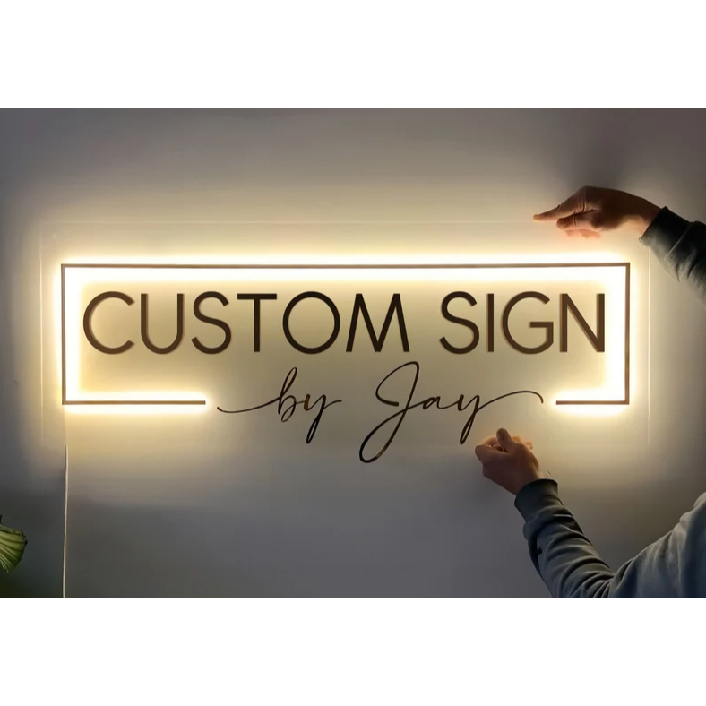 Jual Papan Usaha LED Papan Nama Akrilik Tulisan Custom | Shopee Indonesia