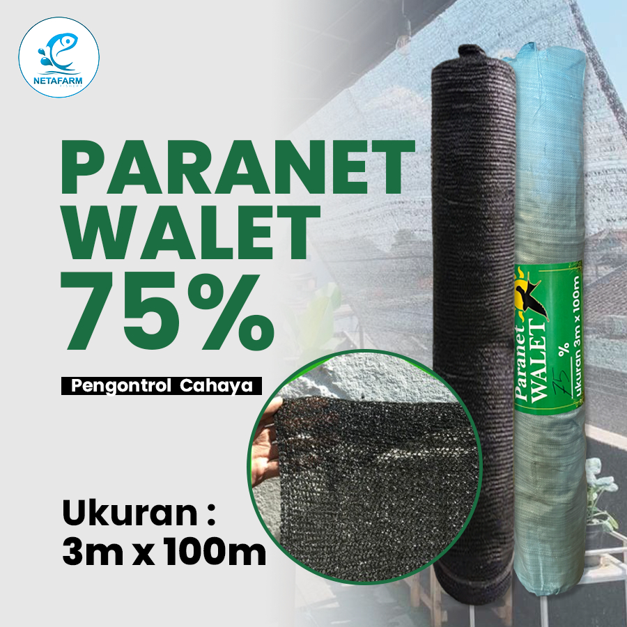 Jual Jaring PARANET 75% lebar 3m Panjang 100m - Per Roll ( WALET ...