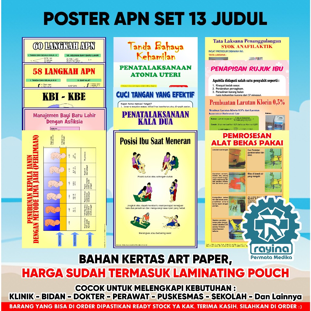 Jual 1 Set Poster Asuhan Persalinan Normal | Shopee Indonesia