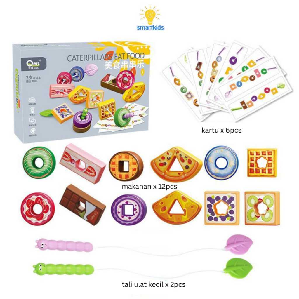 Jual Mainan Mencocokan Beads Lacing Buah Makanan Dessert Kue / Matching ...