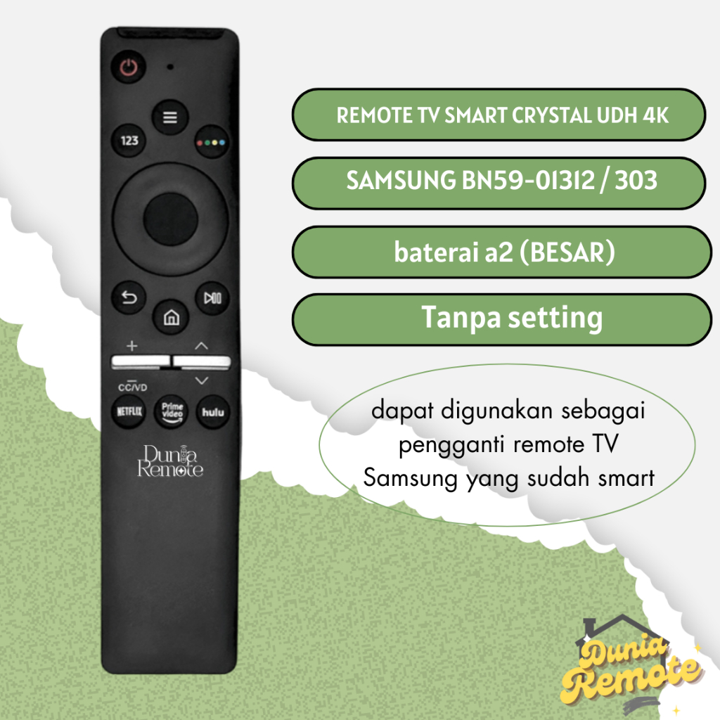 Jual Remote Remot TV SAMSUNG Crystal UHD 4K Smart TV TU8000 BN59-01330C BN59-01337A IR Non Voice ...