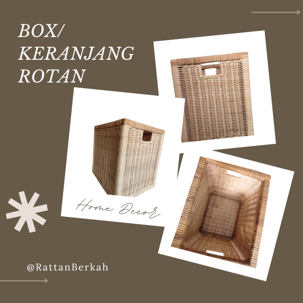 Jual Box Rotan / Keranjang Kotak / Tempat Penyimpanan | Shopee Indonesia