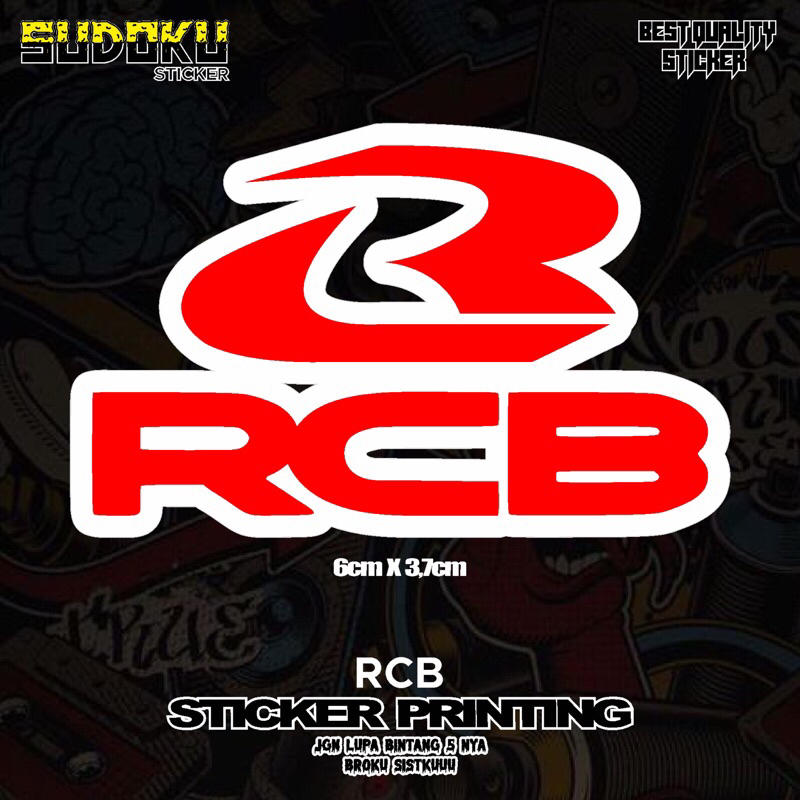 Jual STICKER STIKER PRINTING RCB SHOCK MOTOR BRAND | Shopee Indonesia