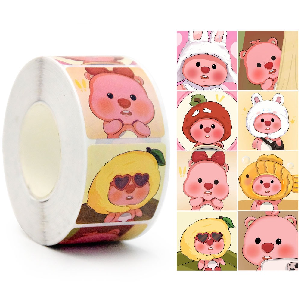 Jual Stiker Roll Label Lucu Isi 500 Lembar Motif Cartoon Untuk Tempel ...